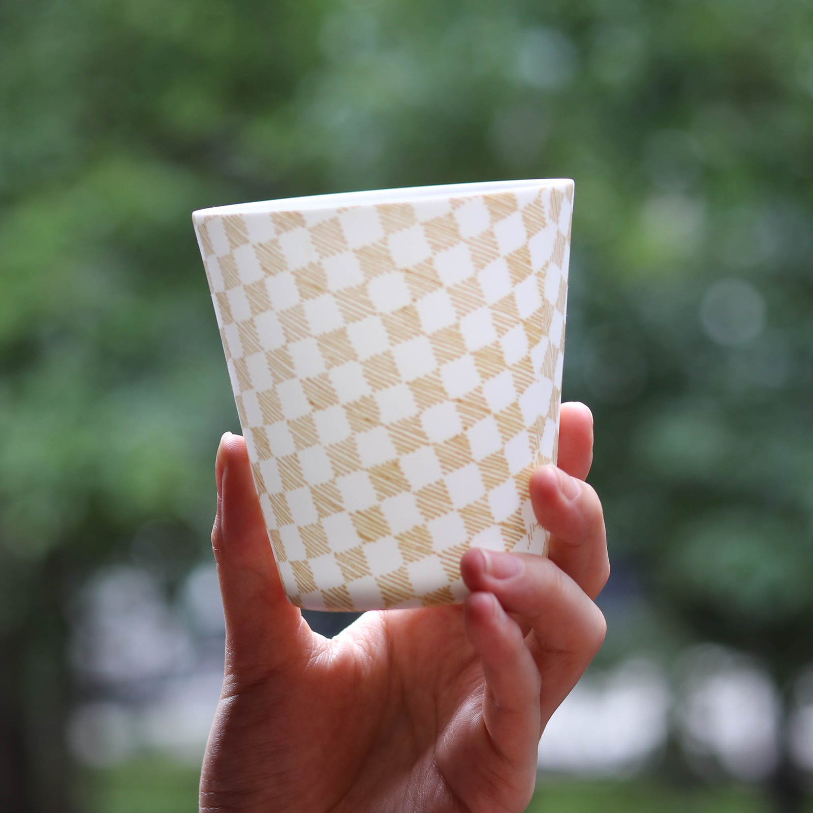 美濃焼 ペアタンブラー | 市松カップ | シルバー × ゴールド